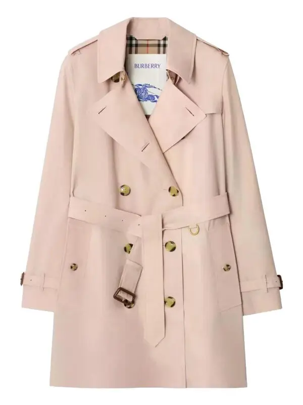 Burberry Double-breasted Trench Coat - Pink