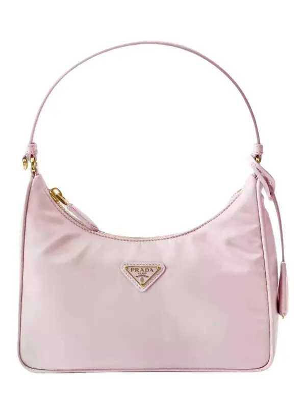 Prada Mini Re-edition 2005 Tote Bag With Triangle Logo - Pink