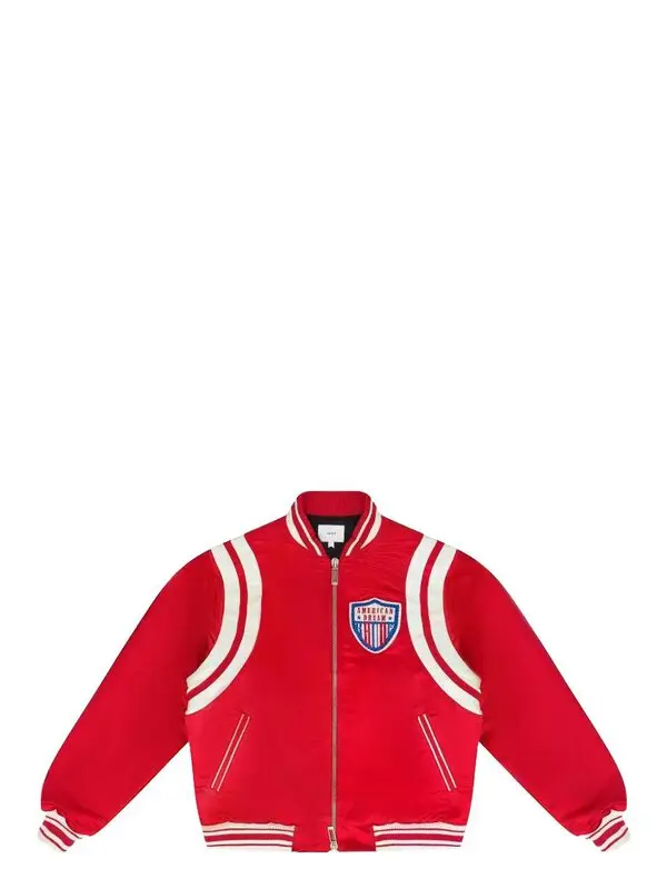 Rhude Satin Bomber Jacket - Red