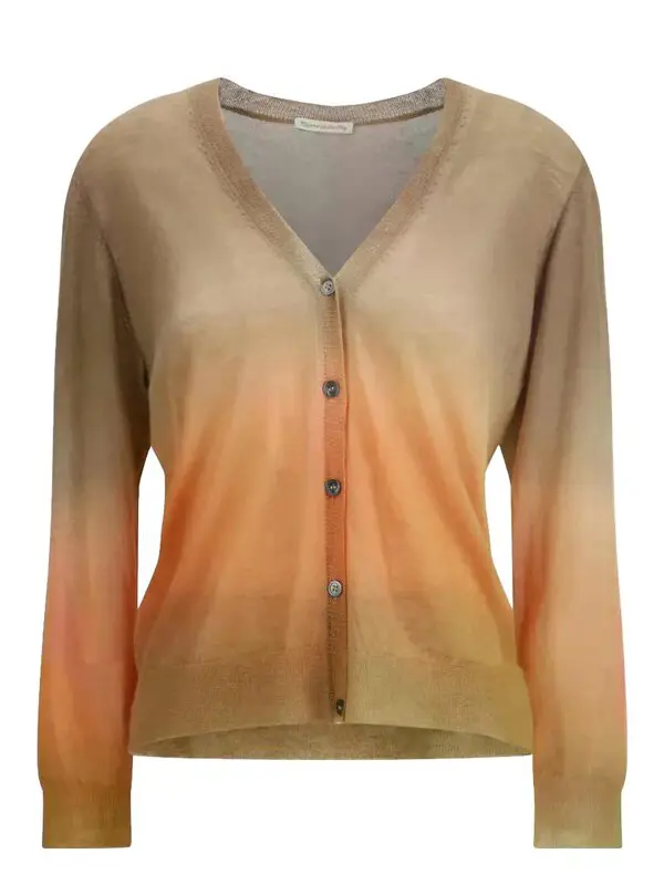 MIRROR IN THE SKY Ombre Button Cardigan - Neutrals