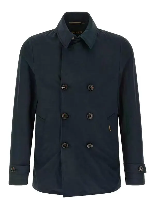 MOORER Scap-arqua-wfc Double-breasted Coat - Blue