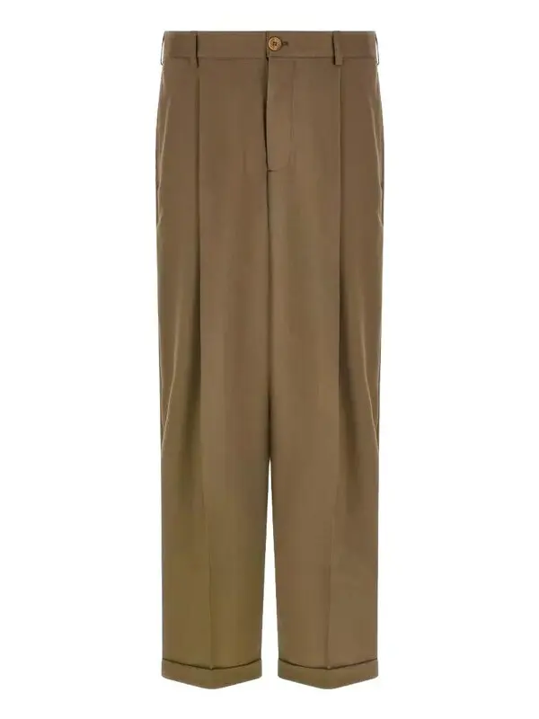 Marni Pleated Wide-leg Trousers - Brown