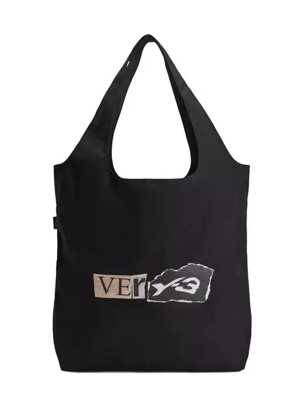 Y3 Logo Print Tote Bag - Black