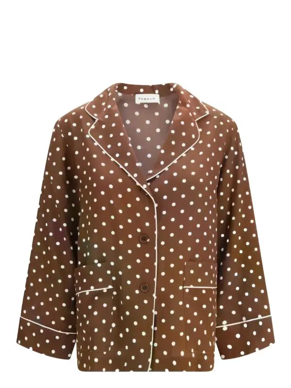 P.a.r.o.s.h Polka Dot Button-down Shirt - Brown