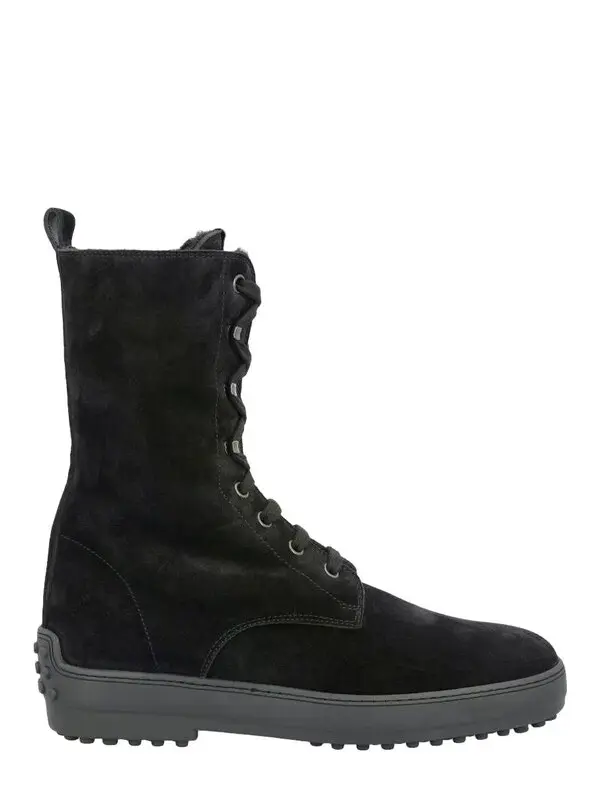 TOD'S Suede Lace-up Boots - Black