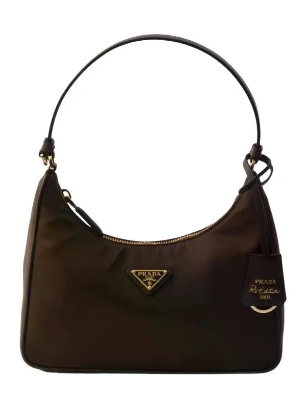 Prada Mini Re-edition 2005 Shoulder Bag With Logo - Brown