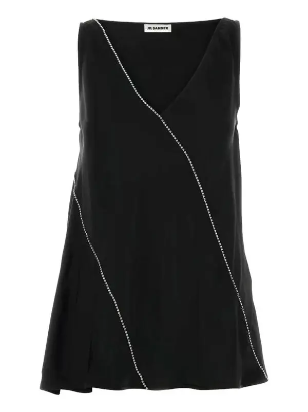JIL SANDER V-neck Sleeveless Top - Black