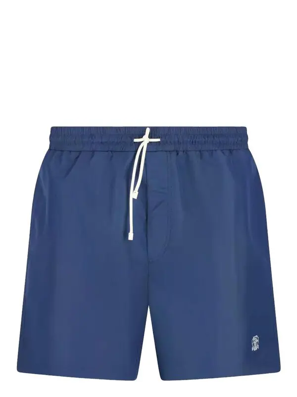 Brunello Cucinelli Logo-detail Swim Short - Blue