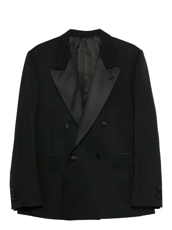 LARDINI Double-breasted Shawl-lapel Suit - Black
