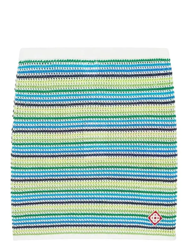 Casablanca Striped Mini Skirt - Green