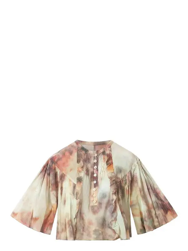 MARANT ETOILE Veelia Ruffled Blouse - Neutrals