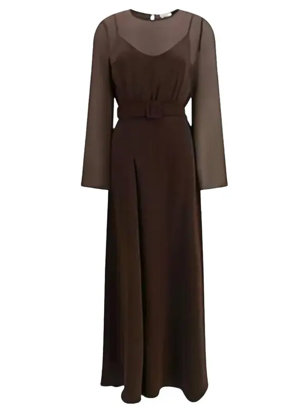P.a.r.o.s.h Belted Dress - Brown