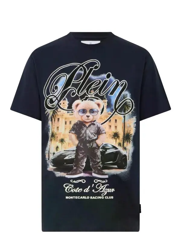 Philipp Plein Teddy-print T-shirt - Blue