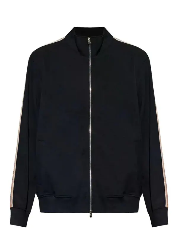Paul Smith Zip Striped Sweatshirt - Black