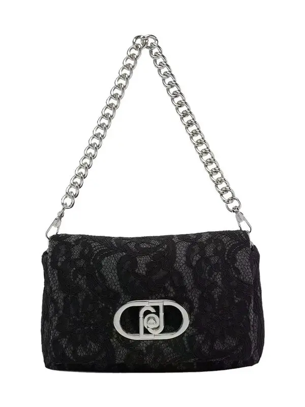 Liu Jo Lace Crossbody Bag With Logo - Black