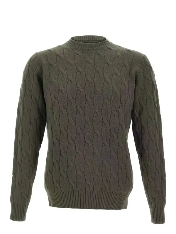 FILIPPO DE LAURENTIIS Cable-knit Ribbed Sweater - Green
