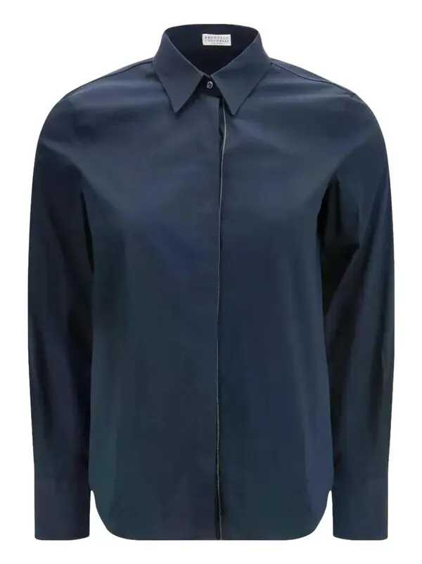 Brunello Cucinelli Chain-trim Shirt - Blue