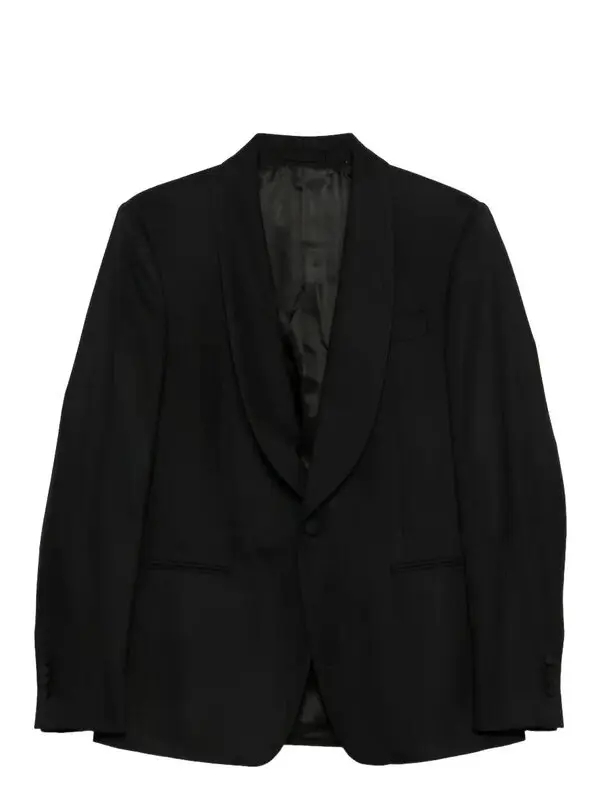 LARDINI Shawl-collar Single-breasted Jacket - Black