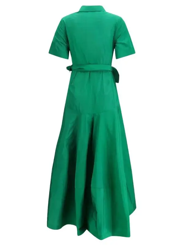 P.a.r.o.s.h Button-fastening Belted Dress - Green