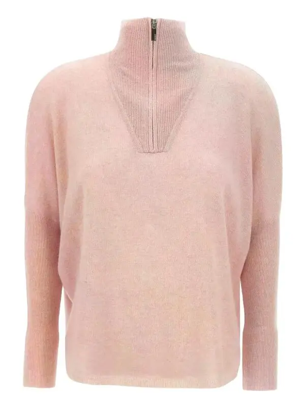 NOT SHY Justine Zipped High-neck Sweater - Pink