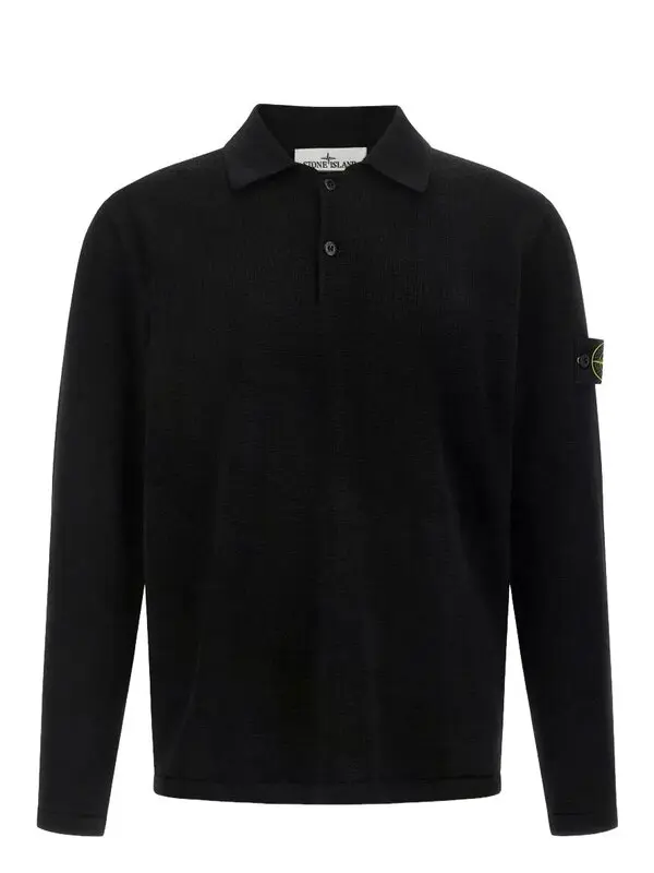Stone Island Long-sleeve Polo Shirt - Black