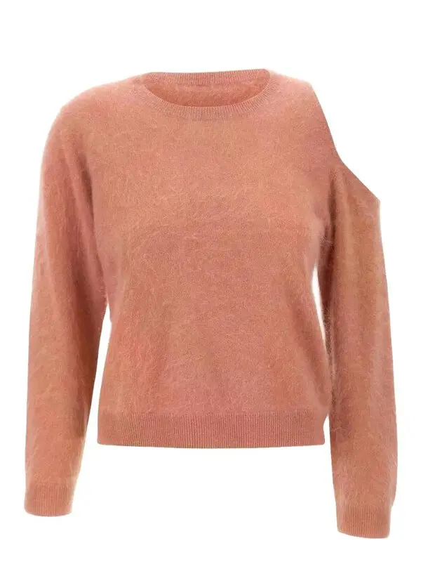 NOT SHY Ribbed Sweater With Shoulder Cut-out - Pink