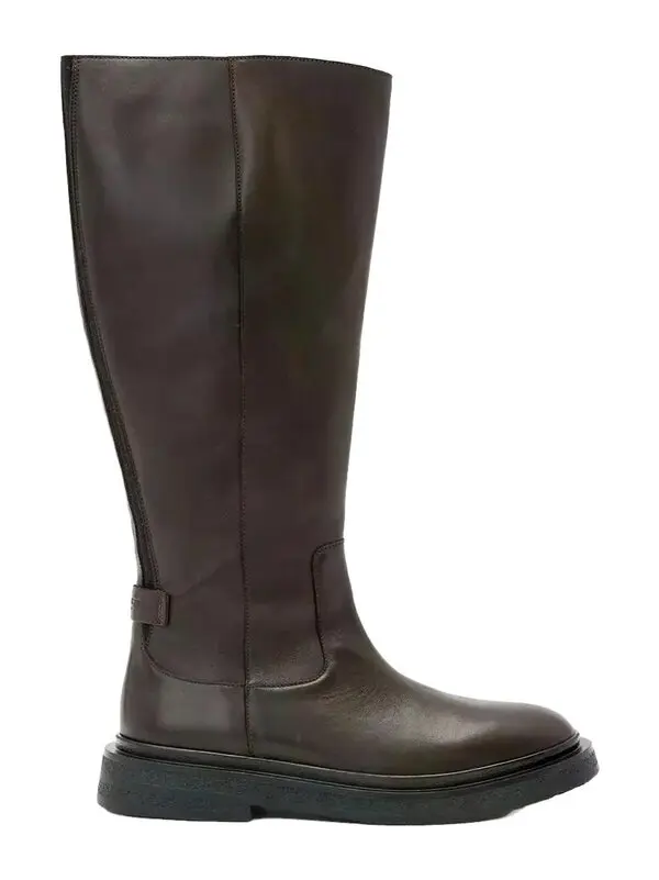 ALLSAINTS Escher Knee-high Boots With Logo Strap - Brown