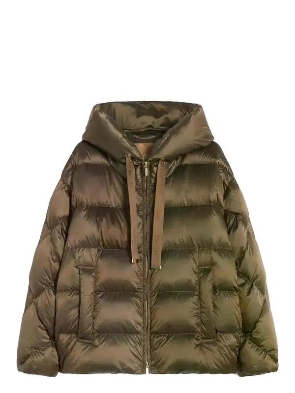 Max Mara Quilted Hooded Puffer Jacket - Brown