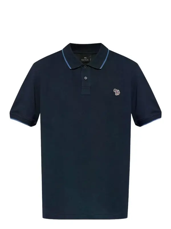 Paul Smith Zebra-logo Short-sleeve Polo Shirt - Blue
