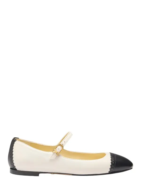 Sarah Flint X Mary Orton Perfect Mary Jane Flat - Ivory Nappa