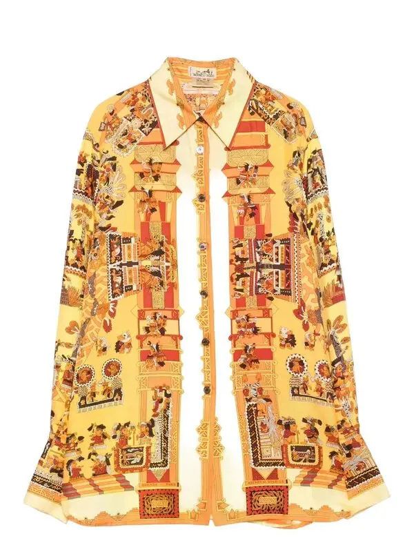 Hermès 1990s Printed Shirt - Yellow