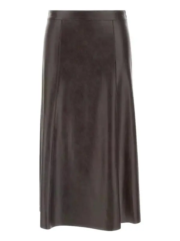 KAOS Flared Midi Skirt - Brown