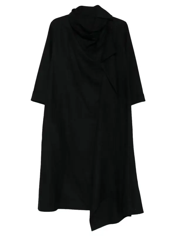 Yohji Yamamoto Draped Midi Dress - Black