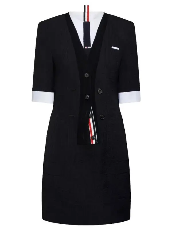 Thom Browne Short-sleeve Mini Dress - Black