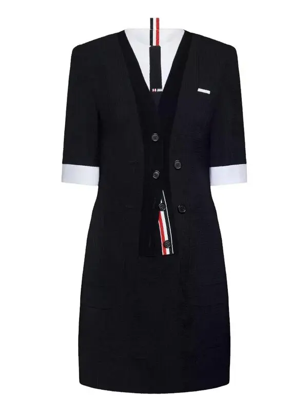 Thom Browne Short-sleeve Mini Dress - Black