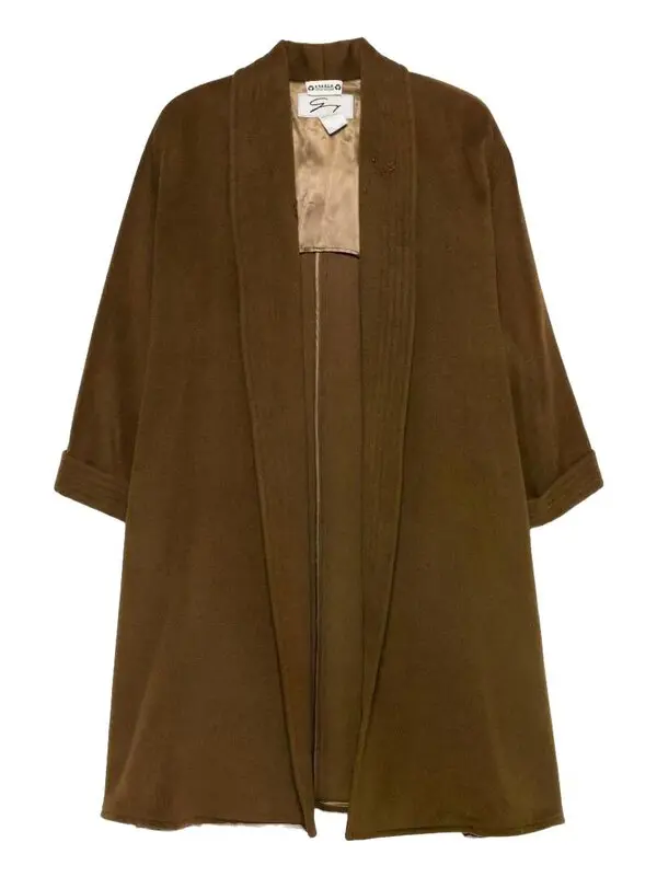 A.N.G.E.L.O. VINTAGE CULT Embroidered Detail Mid-length Coat - Brown