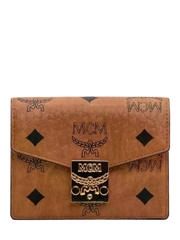 Mcm Mini Tracy Logo-pattern Wallet - Brown
