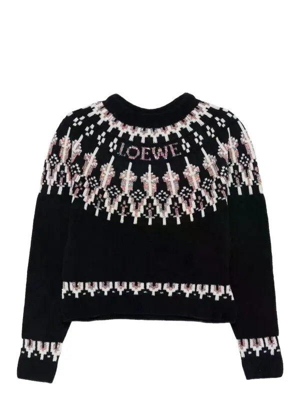 Loewe Patterned Crew-neck Sweater - Blue