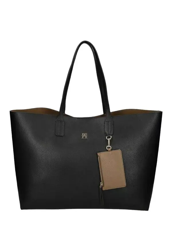 Tommy Hilfiger Logo Charm Tote - Black