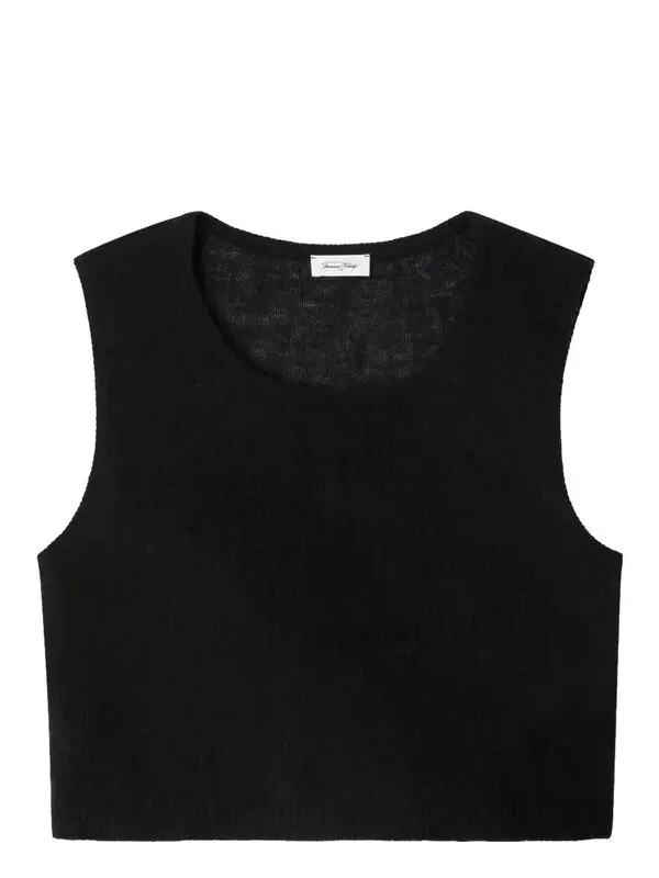 American Vintage Cropped Tank Top - Black