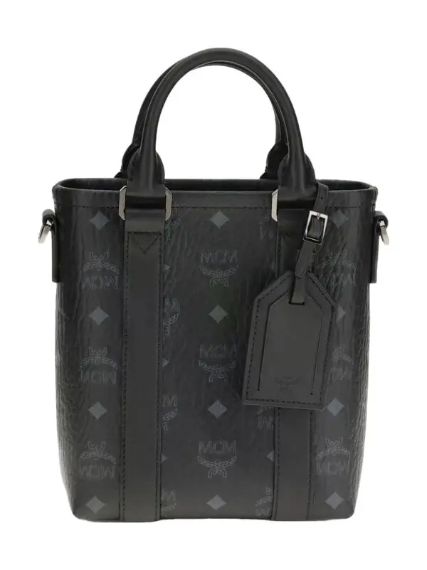 Mcm Mini Logo-print Tote Bag - Black