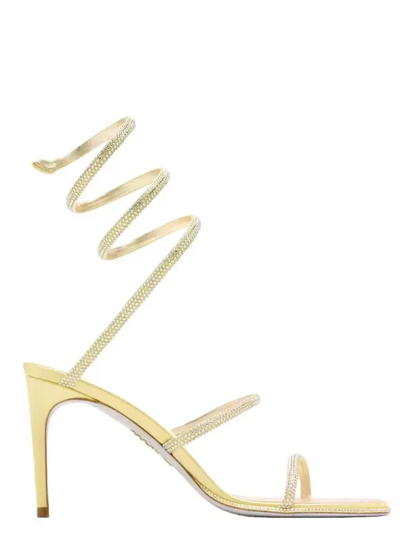 Rene Caovilla Cleo Strass Heeled Sandals - Yellow