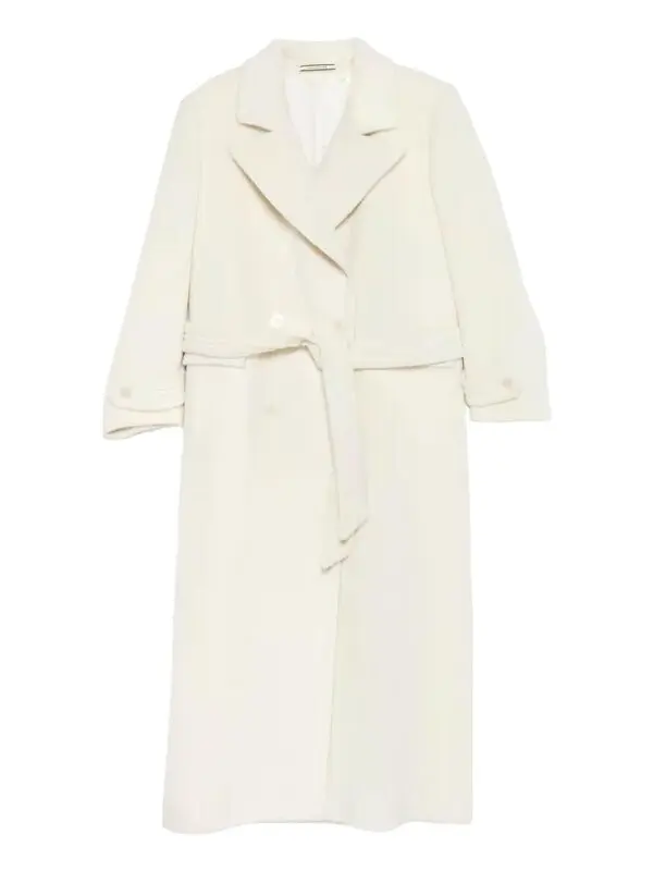 Tagliatore Julia Belted Double-breasted Coat - White