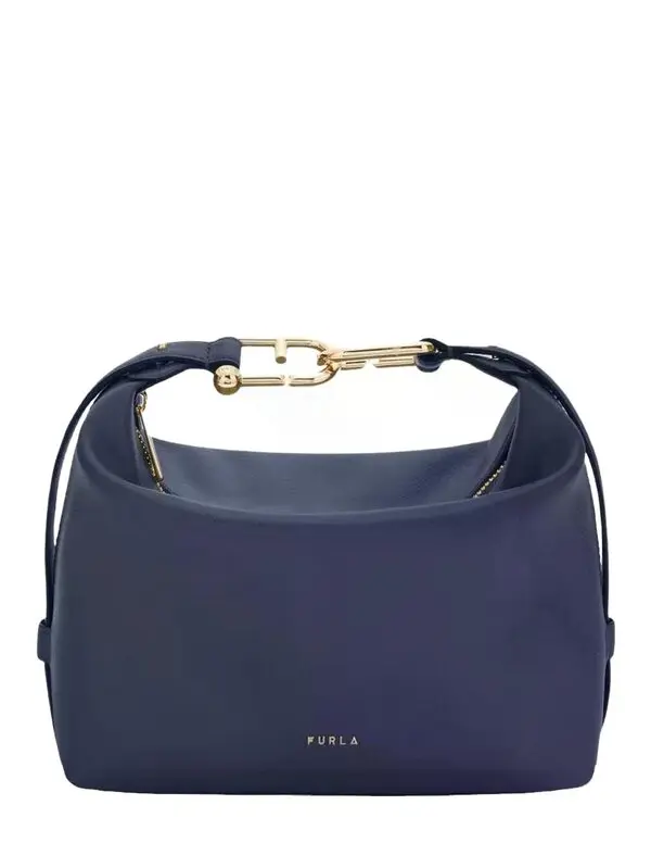 Furla Textured Arch Shoulder Bag - Blue