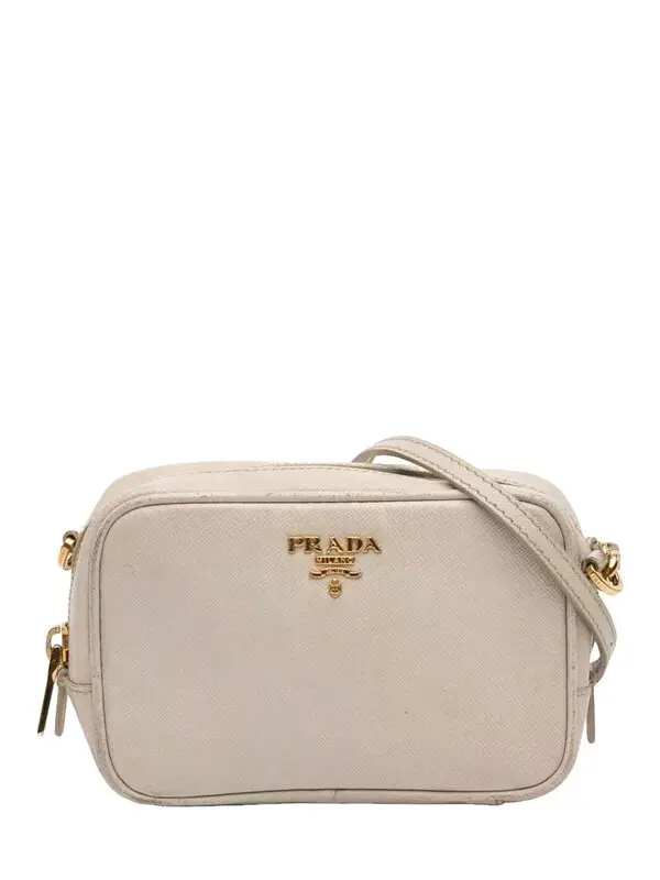 Prada Mini Saffiano Lux Camera Crossbody Bag - White