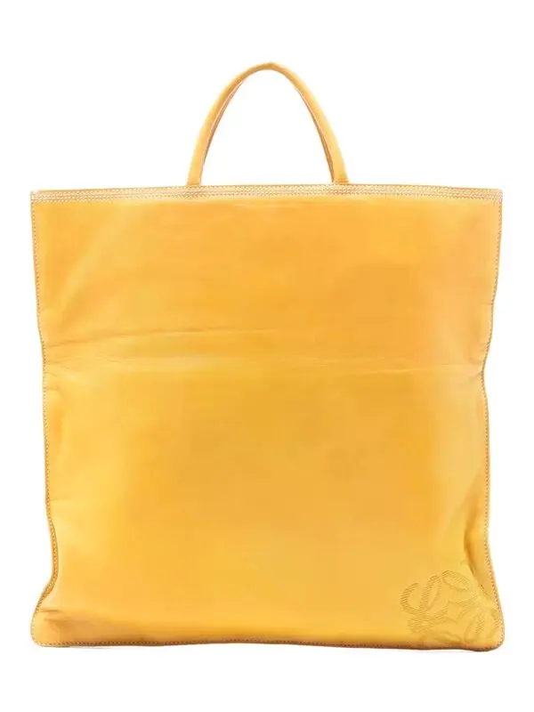 Loewe 2010-2025 Leather Anagram Tote Bag - Yellow