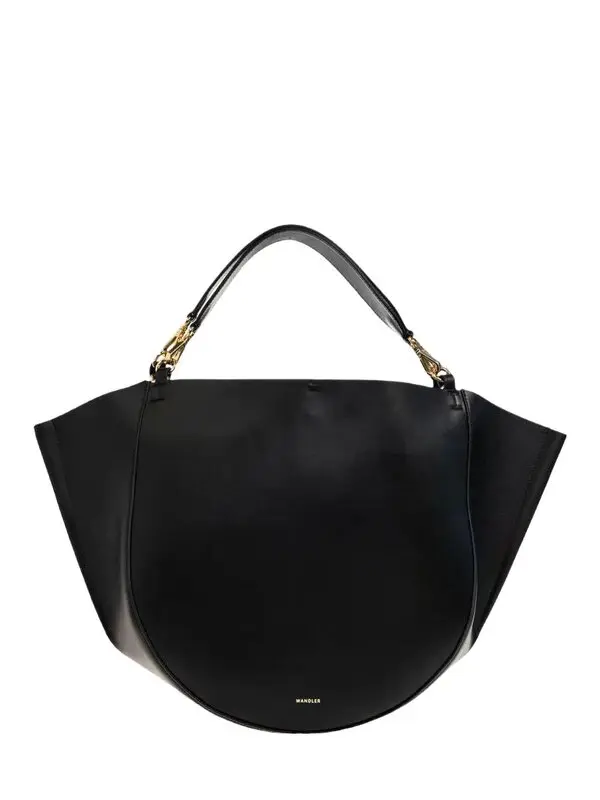 WANDLER Flap Top Handle Tote Bag - Black
