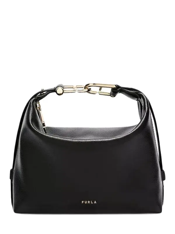 Furla Tonie Textured Shoulder Bag - Black