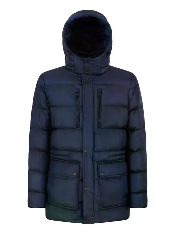 Geox Quilted Hooded Jacket - Blue