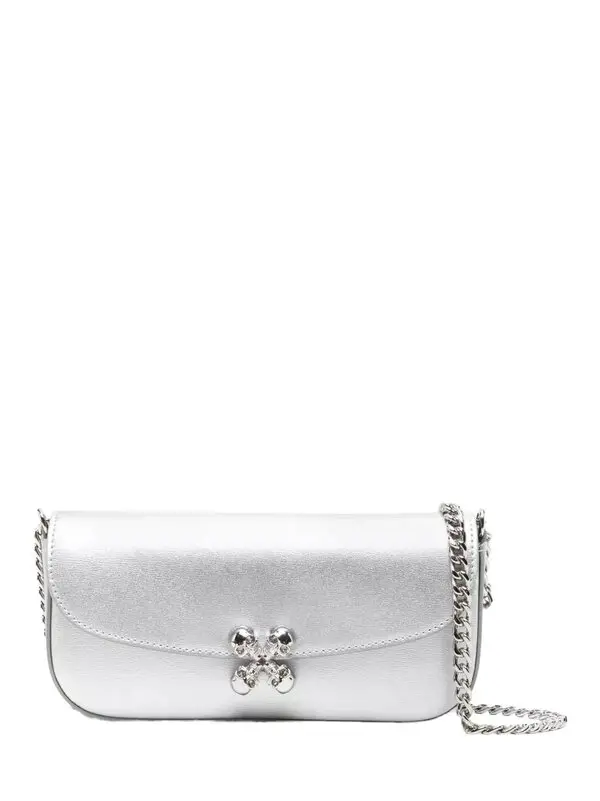 Alexander McQueen Small Skull Flower Shoulder Bag - Silver